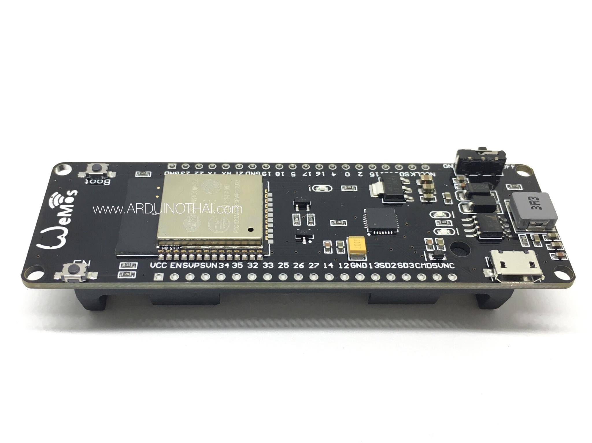 Wemos ESP32 wifi and bluetooth + 18650 Battery Socket บอร์ด ESP32 พร้อมวงจรชาร์จแบตในตัว สต็อก ...
