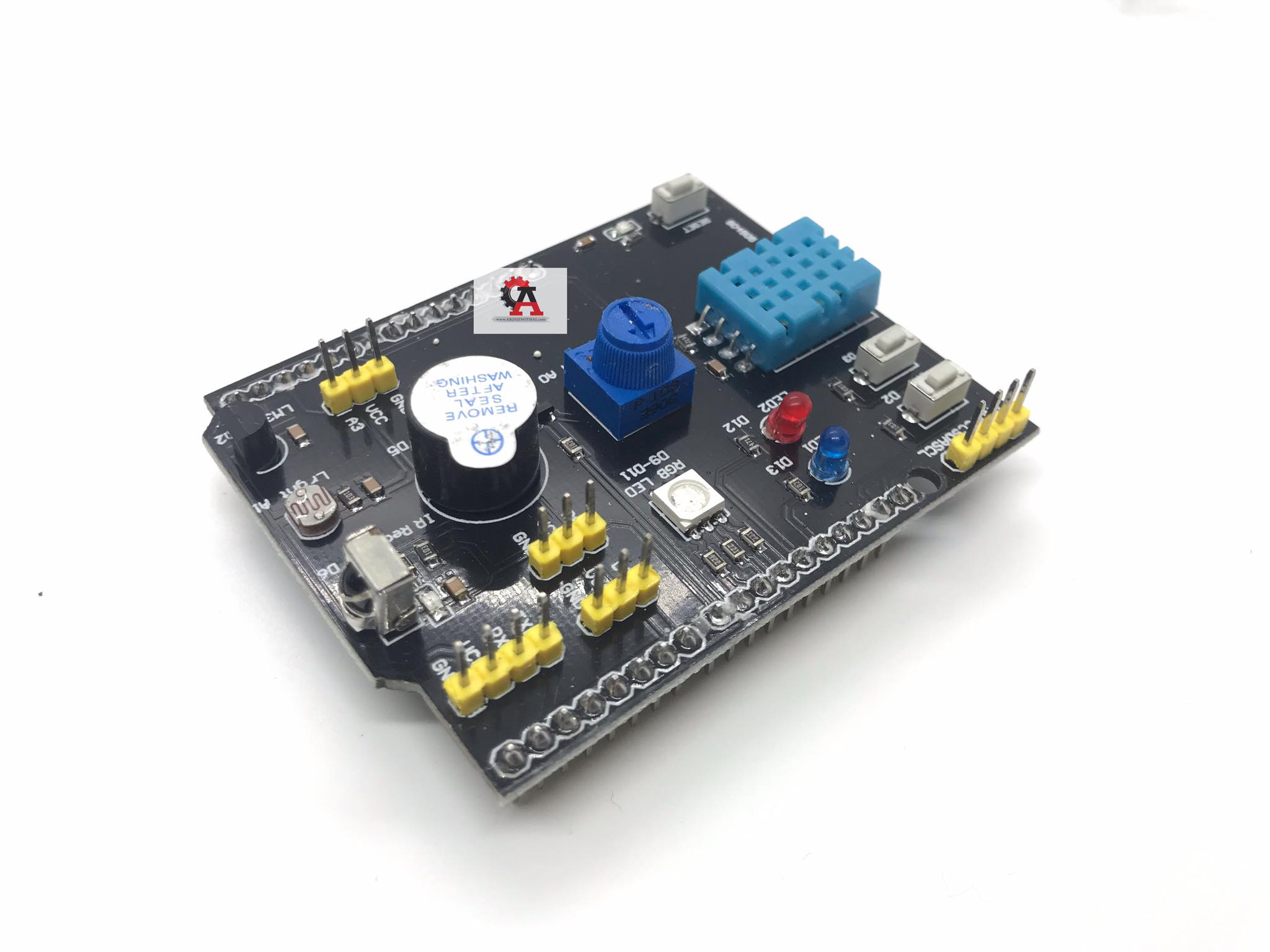 Arduino Multipurpose Shield V1 สำหรับบอร์ด Arduino Uno R3 พร้อมโค้ดตัวอย่าง สต็อกไทยส่งไว ขาย
