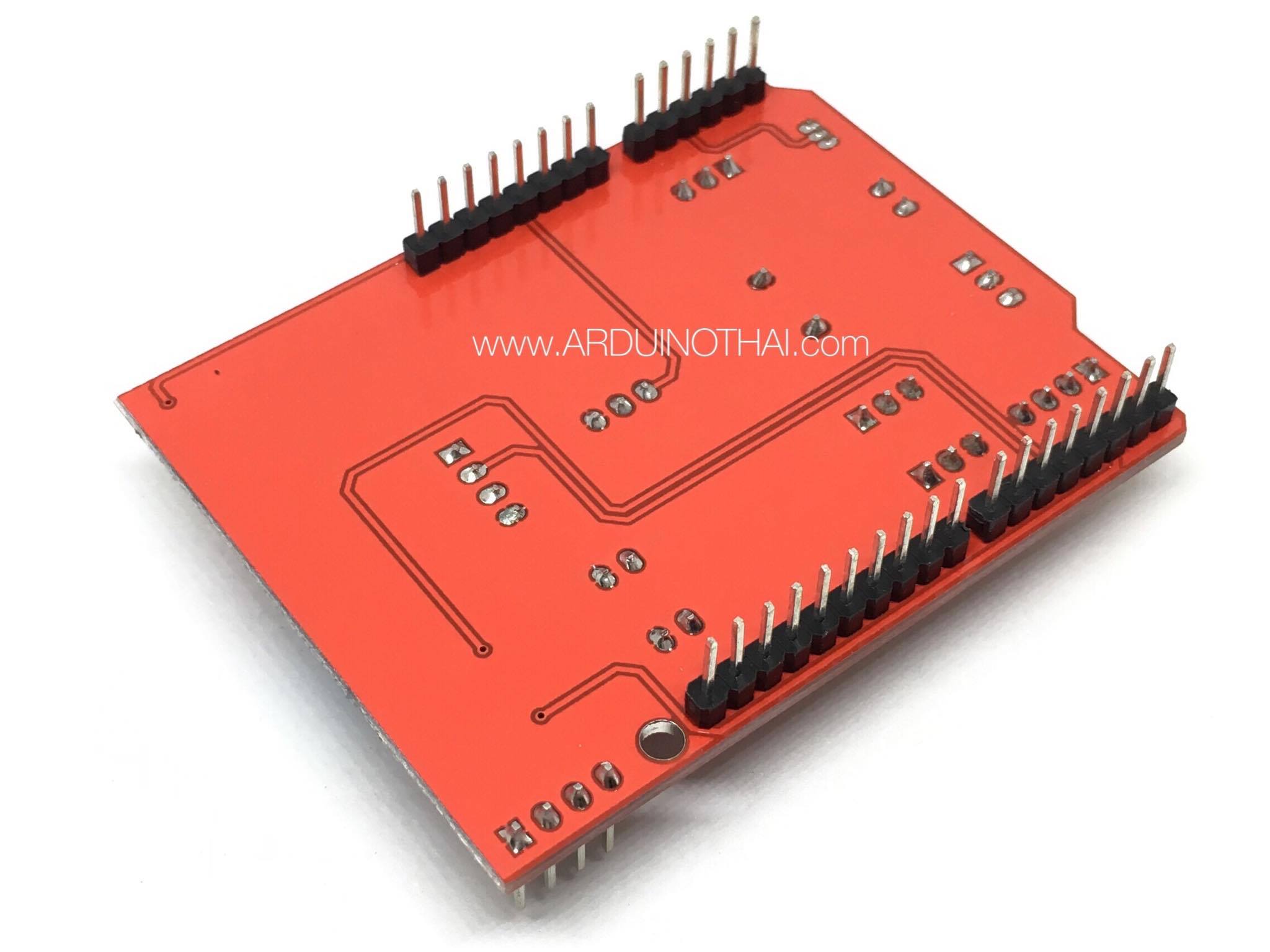 Arduino Multipurpose Shield V1 สำหรับบอร์ด Arduino Uno R3 พร้อมโค้ดตัวอย่าง สต็อกไทยส่งไว ขาย